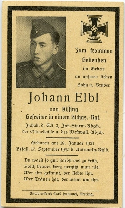 Johann Elbl | Guerra Mundial 1914-1945 | Fandom