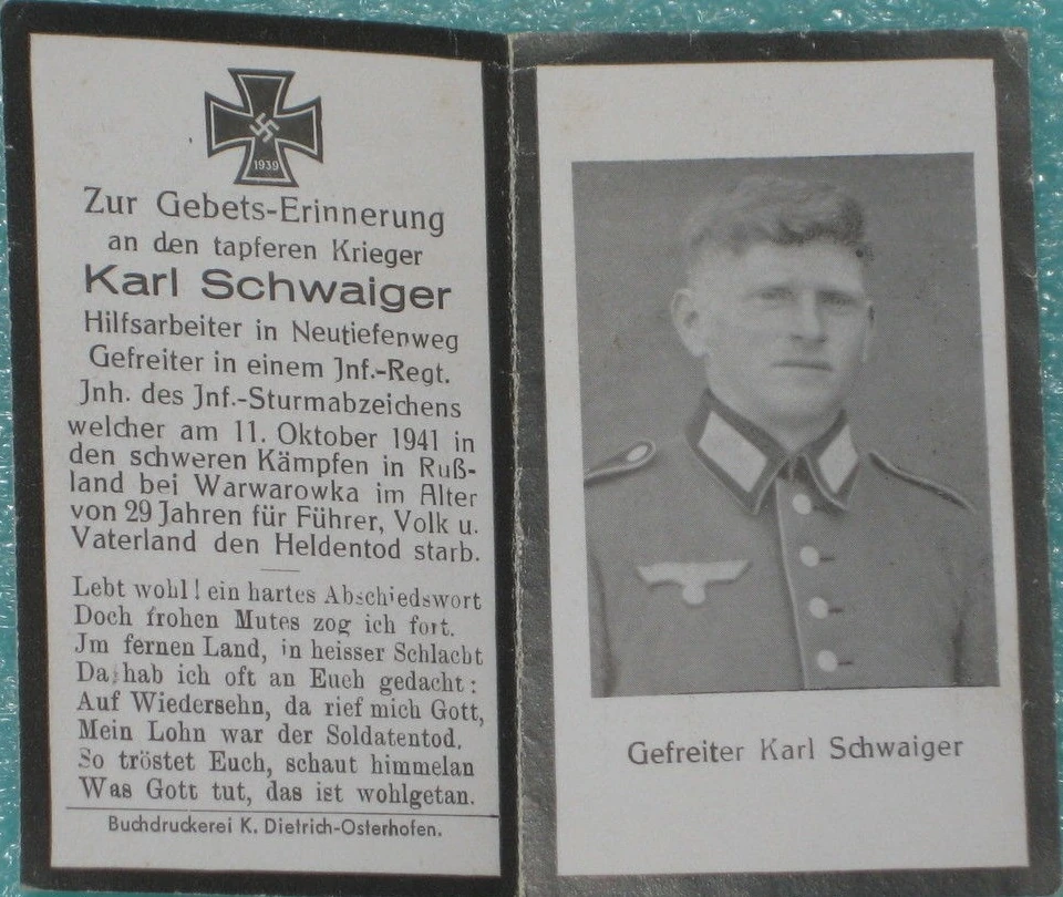 Karl Schwaiger | Guerra Mundial 1914-1945 | Fandom