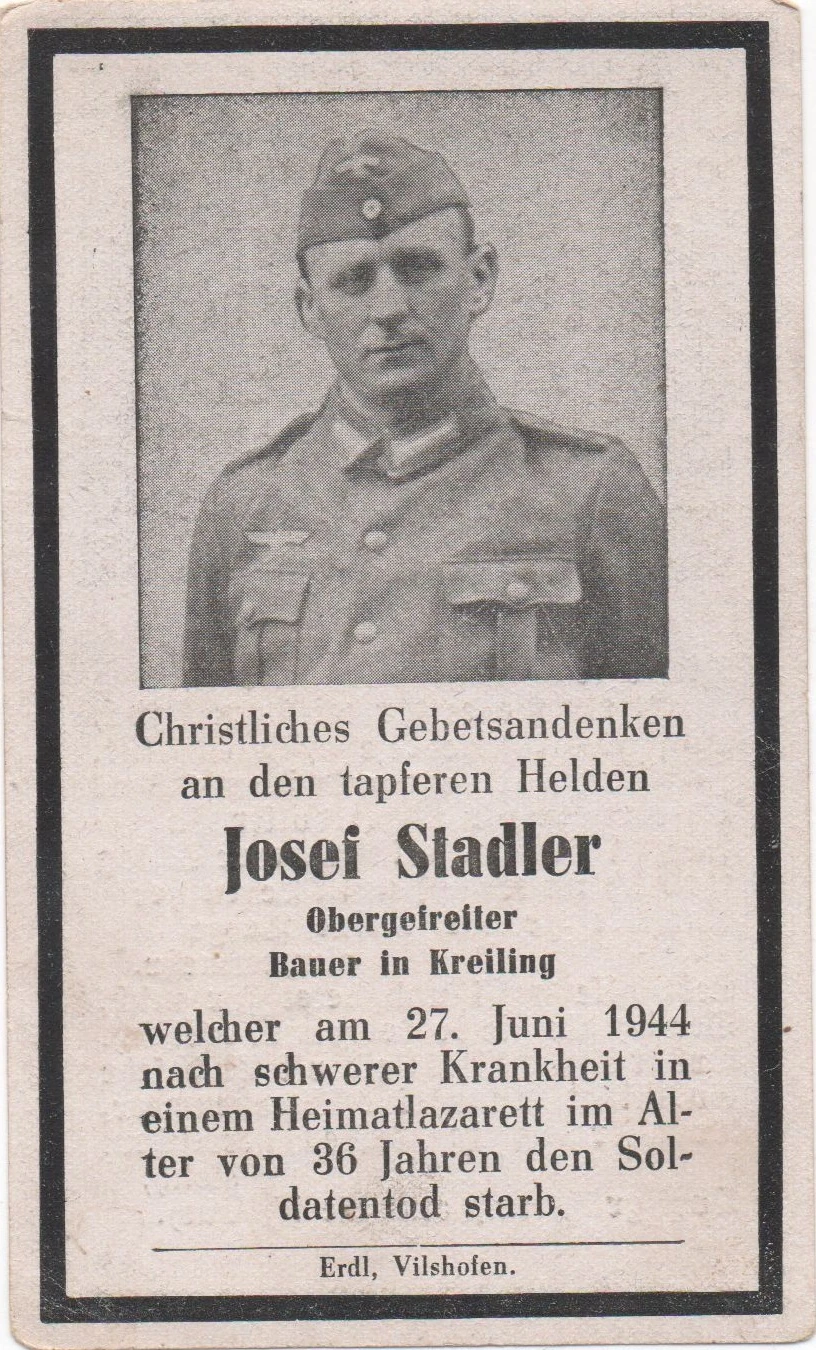 Josef Stadler (1908) | Guerra Mundial 1914-1945 | Fandom