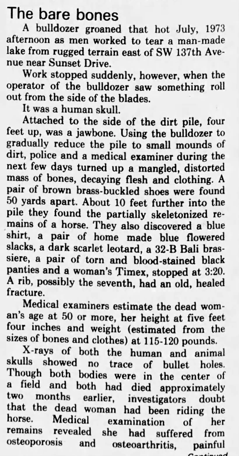 Miami-Dade County Jane Doe (1973) | Unidentified Wiki | Fandom