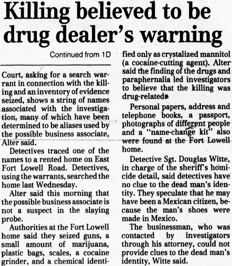 Tucson John Doe (December 1986) | Unidentified Wiki | Fandom