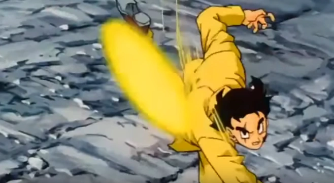 Yamcha, Videl, Chi-Chi, and Master Roshi vs. Dinosaur | Universal ...