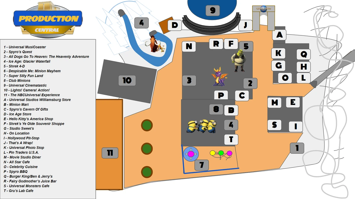 Universal Studios Hollywood Despicable Me Minion Mayhem Map