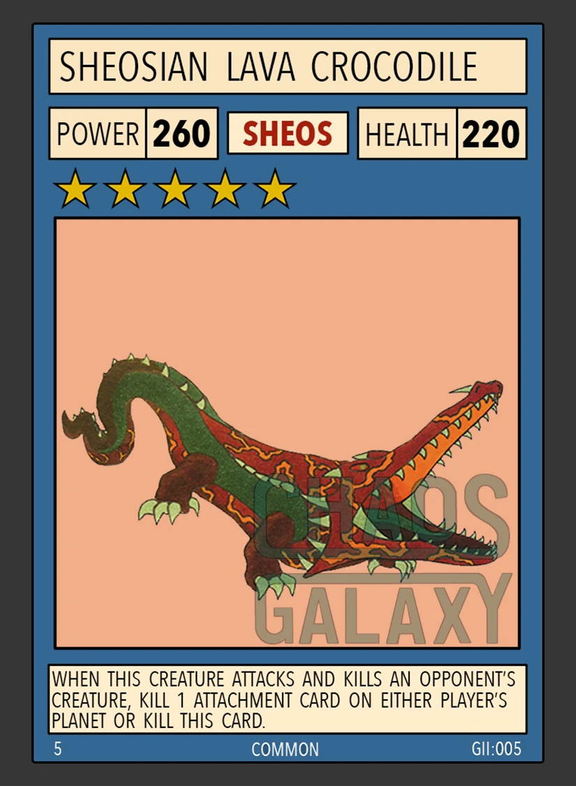Sheosian Lava Crocodile | Chaos Galaxy TCG Wiki | Fandom