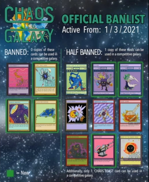 Banlist | Chaos Galaxy TCG Wiki | Fandom