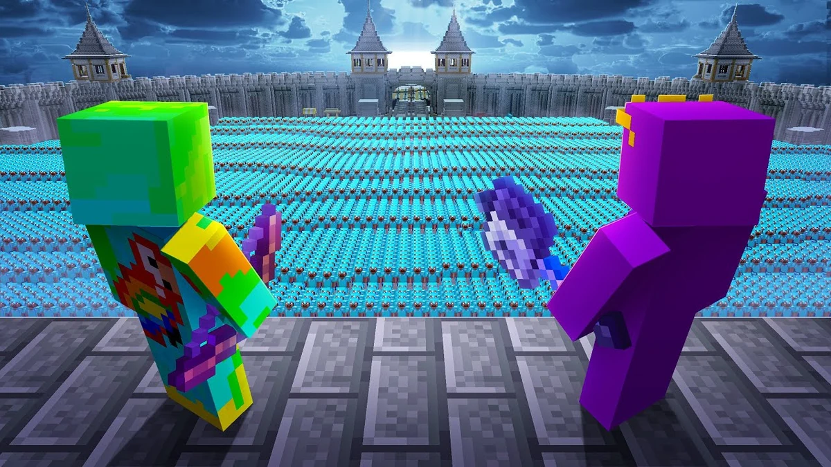 2 Minecraft Pros VS 1000 Hunters | Unstable Universe Wiki | Fandom