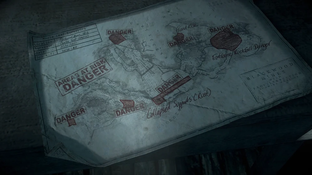 Mapa de Perigos das Minas | Wikia Until Dawn | Fandom