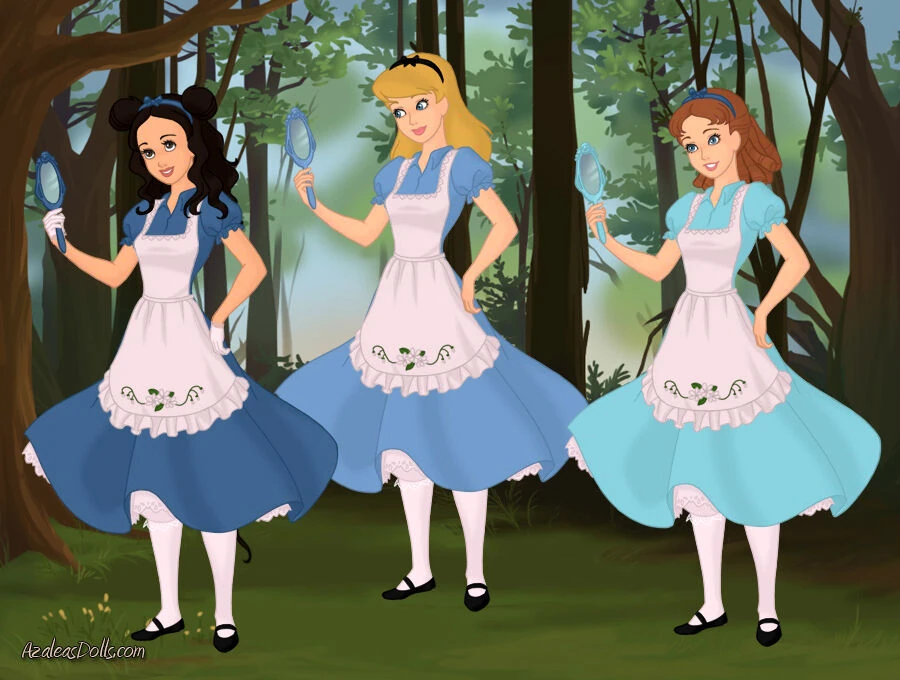 Minnie Mouse and her Friends in their Alice Outfits Except for Alice 2 ...