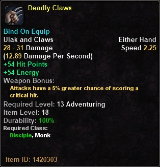 Deadly Claws | Vanguard Saga of Heroes | Fandom