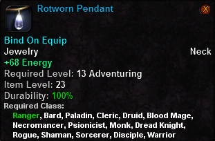 Rotworn Pendant | Vanguard Saga of Heroes | Fandom