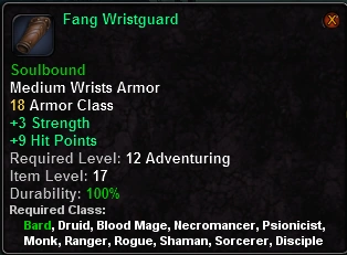 Fang Wristguard | Vanguard Saga of Heroes | Fandom