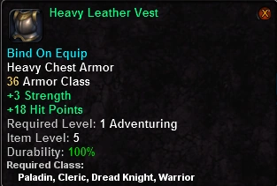 Heavy Leather Vest | Vanguard Saga of Heroes | Fandom