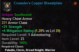 Crusader's Copper Breastplate | Vanguard Saga of Heroes | Fandom