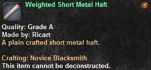 Weighted Short Metal Haft | Vanguard Saga of Heroes | Fandom