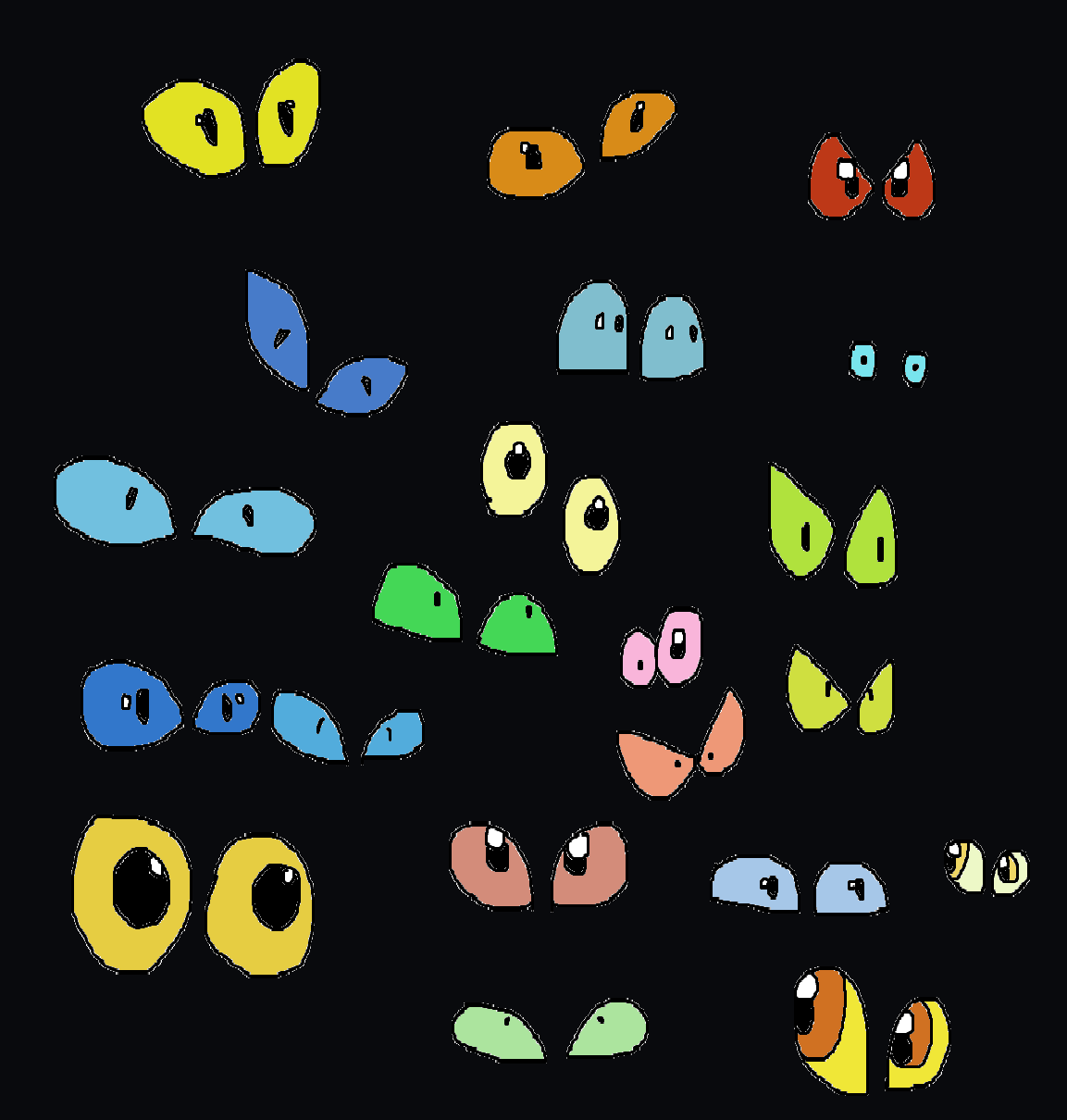 Vector Stock - 21 sets of wild animal eyes in the dark, vector ...