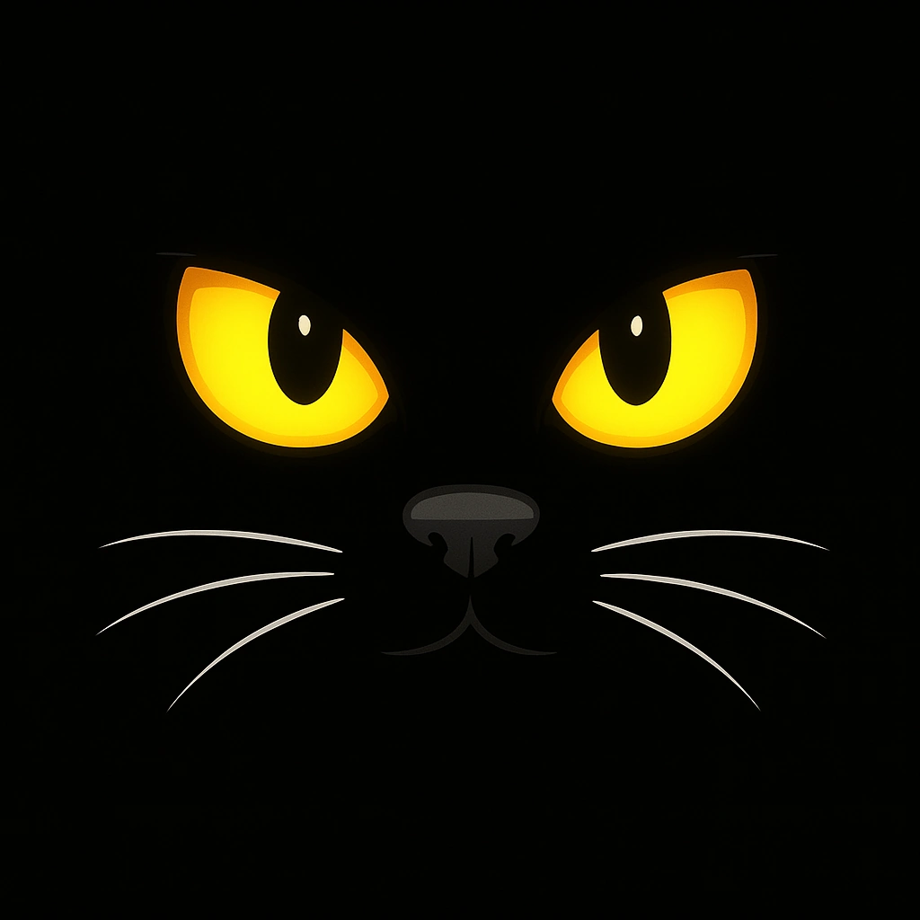 Vector Stock - Cartoon glowing cat eyes, Glowing yellow cat eyes in the ...