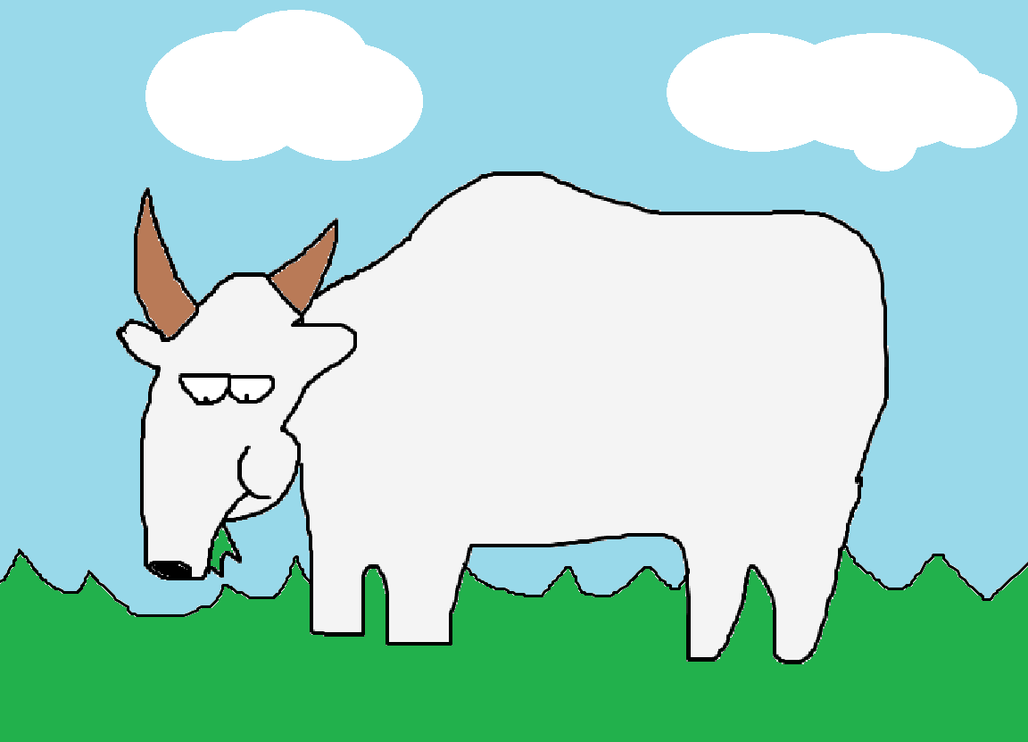 Vector Stock - Cartoon Zebu eats Grass | Vector Stock Wiki | Fandom