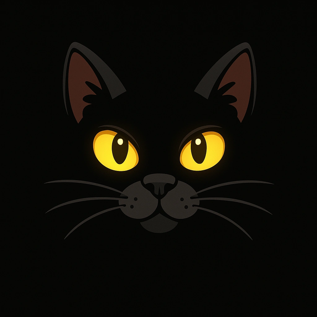 Vector Stock - Cartoon glowing cat eyes, Glowing yellow cat eyes in the ...