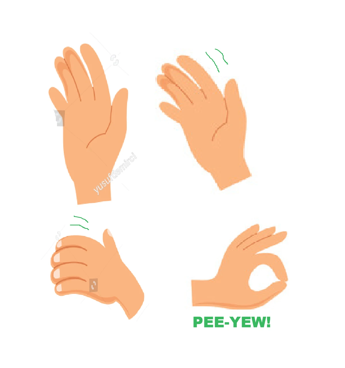 Royalty Vector Stock - Cartoon hand gestures with bad odor movements by ...