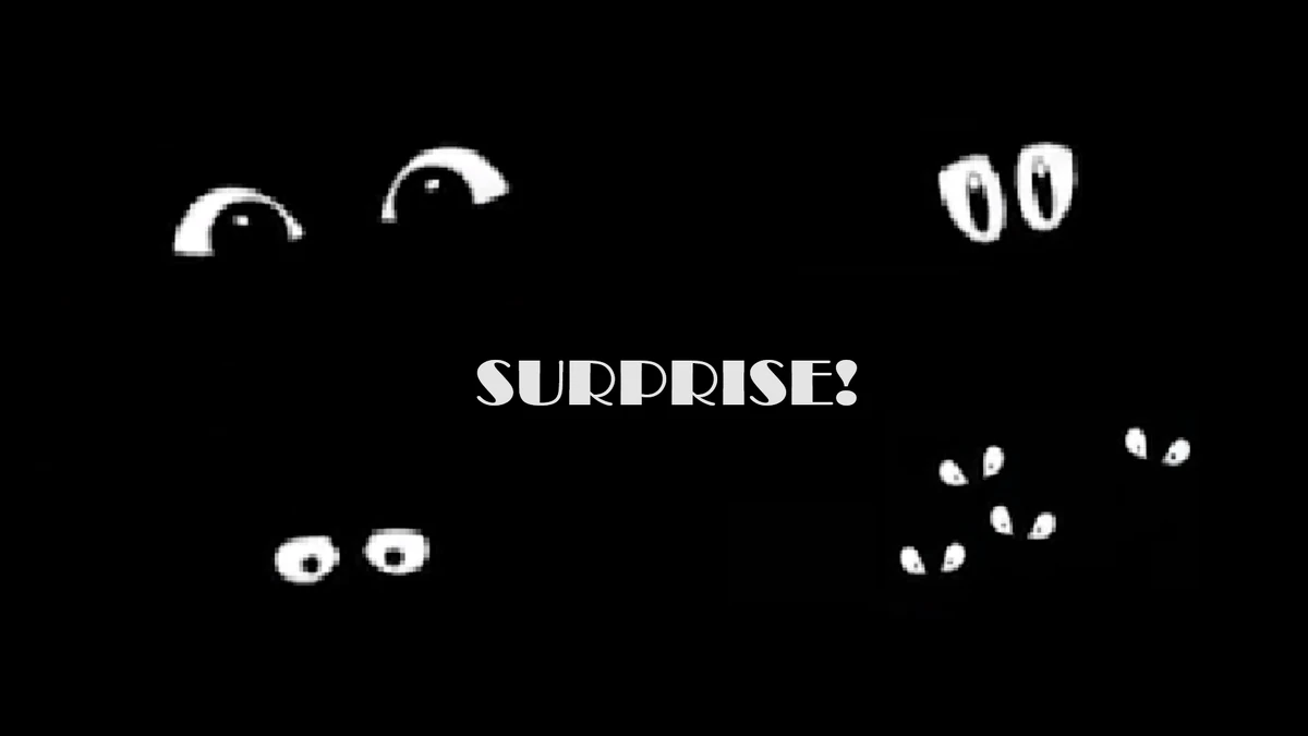 Royalty Vector Stock - Cartoon eyes in the dark with Surprise sign ...