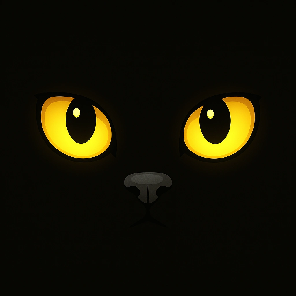 Vector Stock - Cartoon glowing cat eyes, Glowing yellow cat eyes in the ...