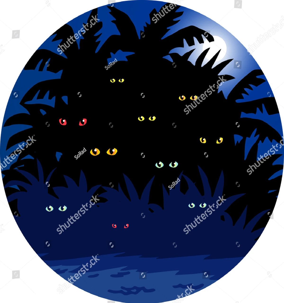 Royalty Vector Stock - Jungle night, stock vector illustration | Vector ...