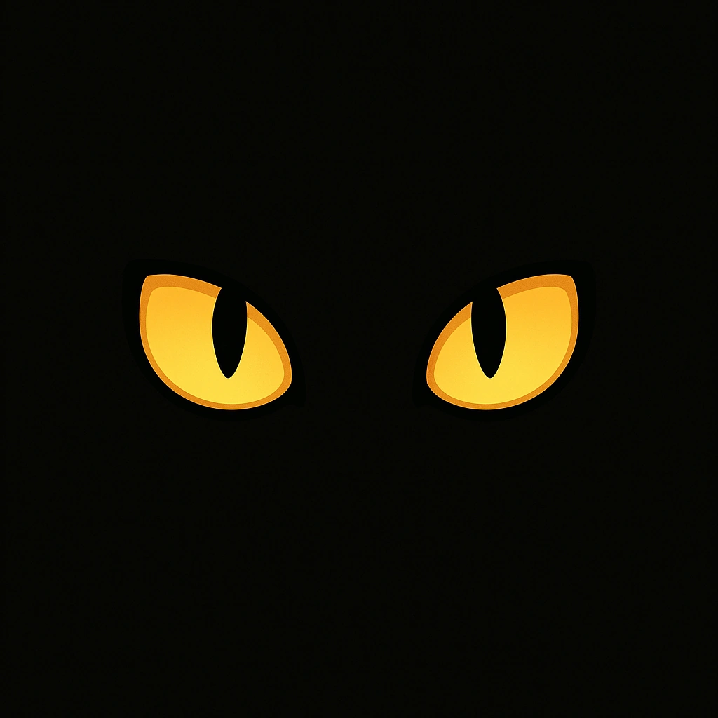 Vector Stock - Cartoon glowing cat eyes, Glowing yellow cat eyes in the ...