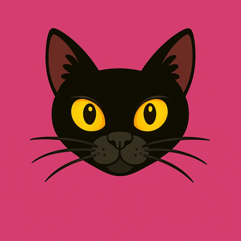 Vector Stock - Cartoon Halloween cat face with glowing eyes (Copilot AI ...