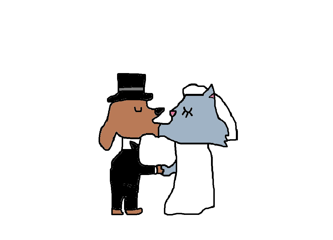 Cat Dog Kiss