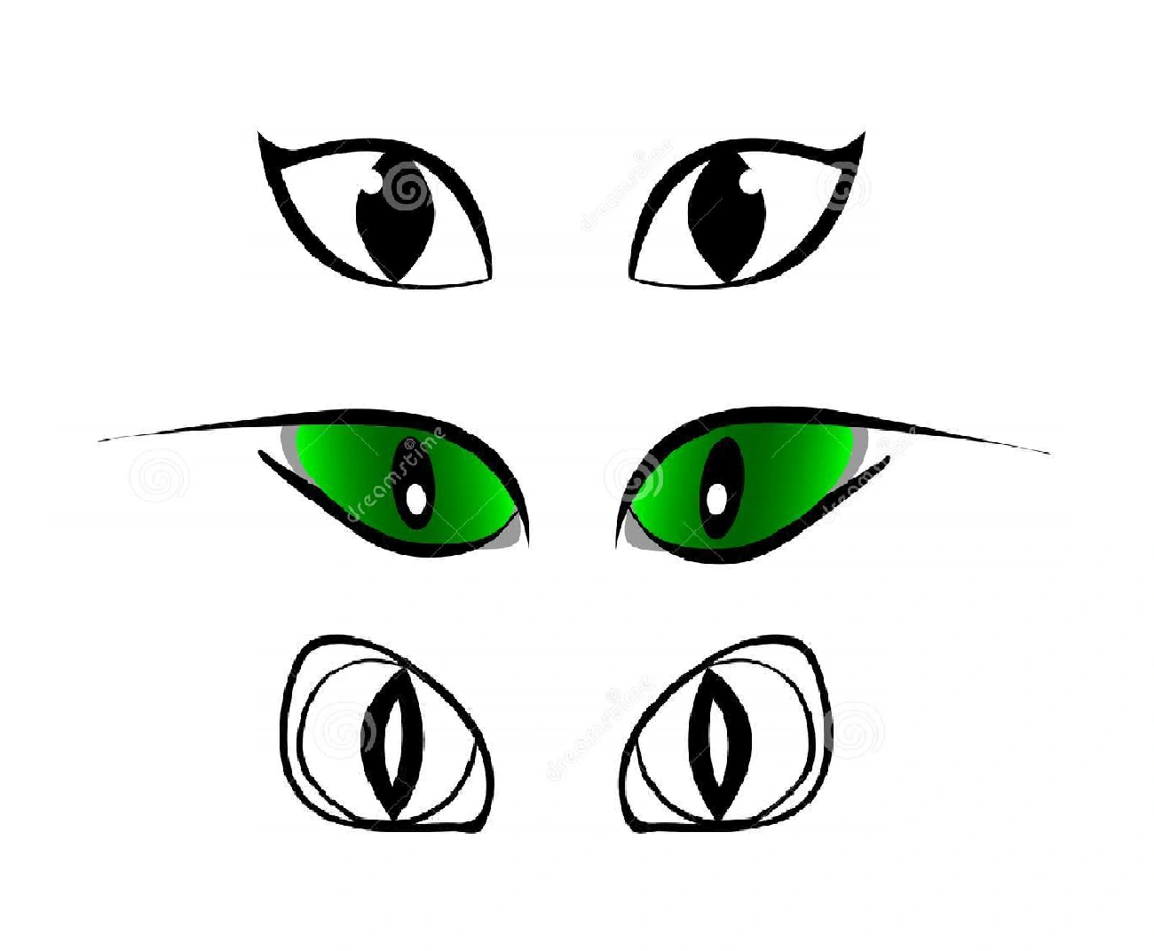 how to draw cartoon eyes for animals