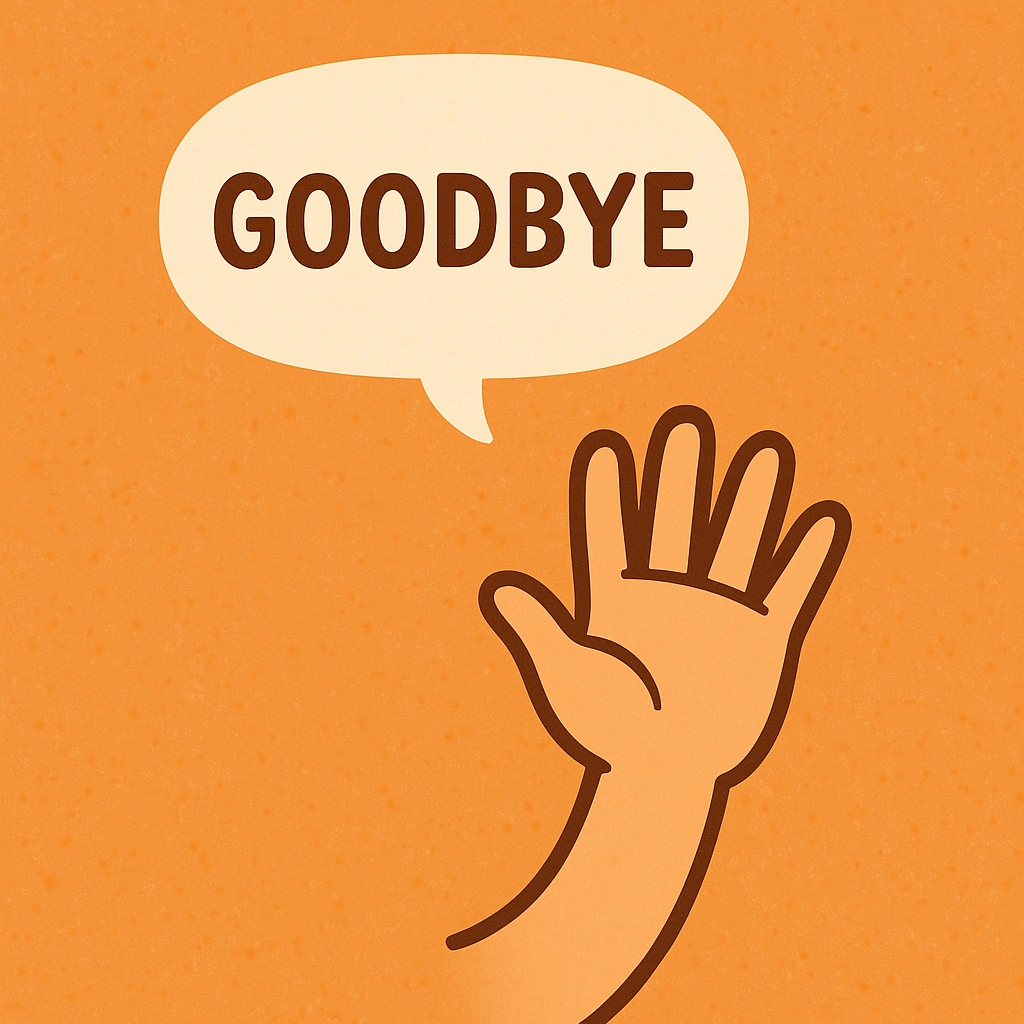 Vector Stock - Waving kid hand with a speech bubble Goodbye (Copilot AI ...