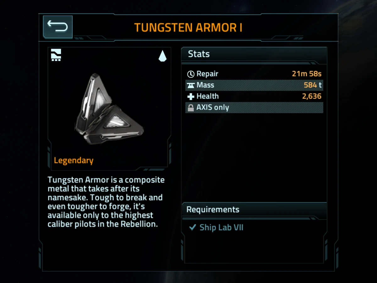 Tungsten Armor - VEGA Conflict Wiki