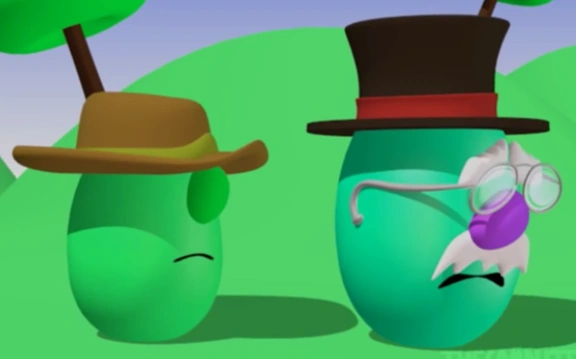 Tom Grape With Brown Hat And Pa Grape Model Veggietales Wiki Fandom