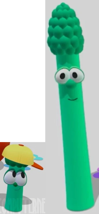 Junior With The Yellow Hat & Dad Asparagus Model | VeggieTales - It's ...