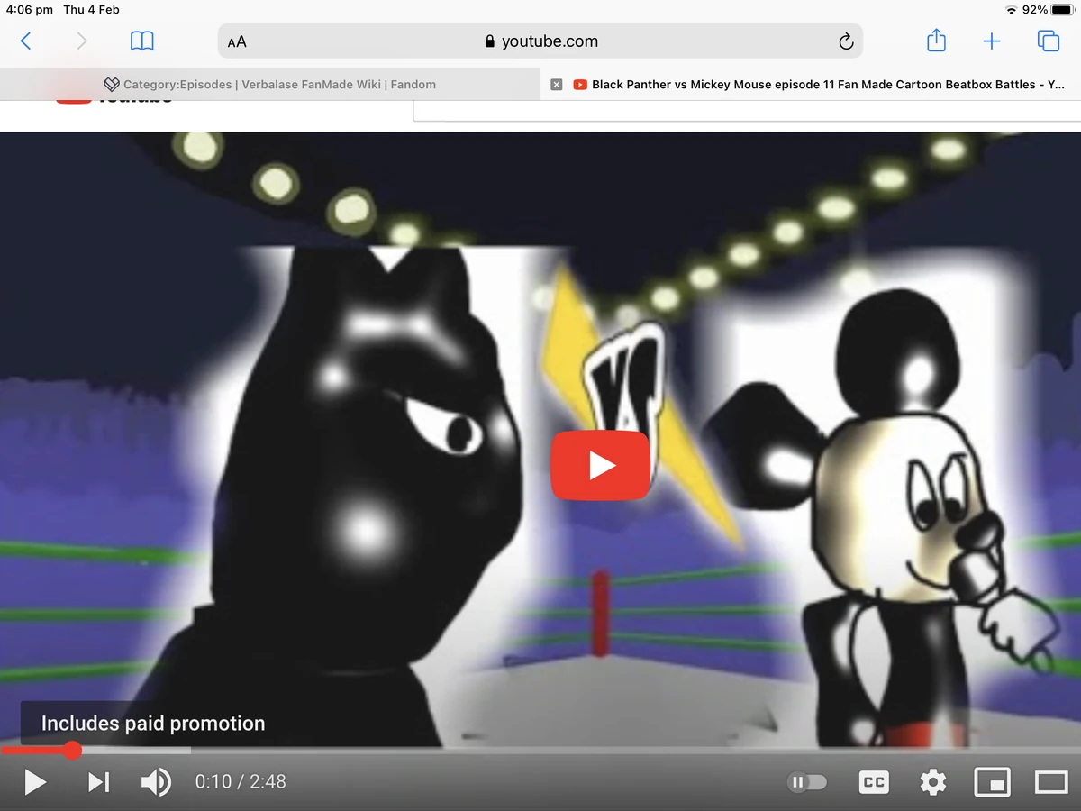 Cartoon Beatbox Battles Fan Made Episode 1: Black Panther Vs Mickey ...