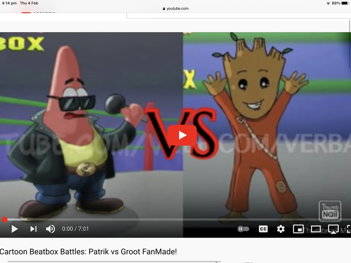 Cartoon Beatbox Battles Fan Made Episode 11 Patrick Vs Groot ...
