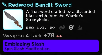 Redwood bandit sword | Vesteria Wiki | Fandom