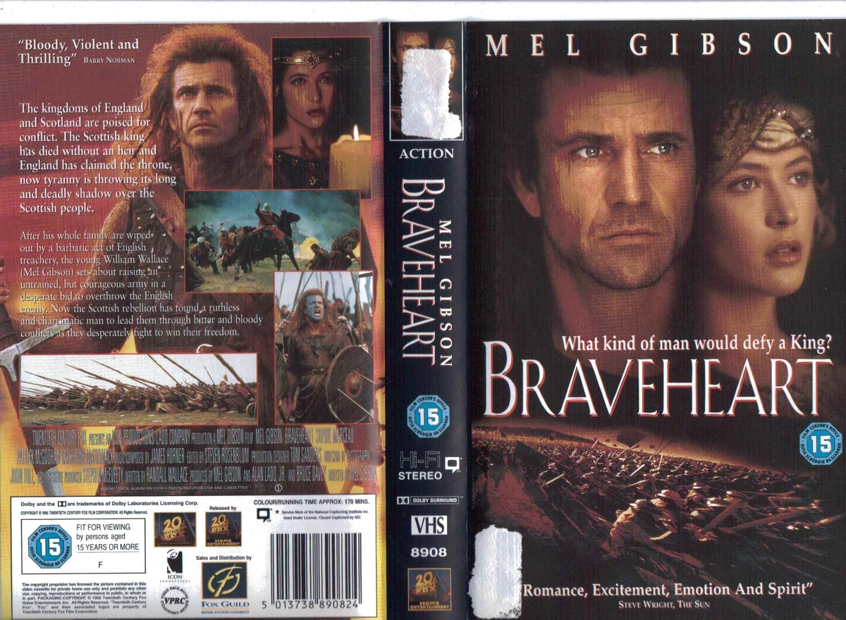 Braveheart (1996, UK Rental VHS) | VHS and DVD Covers Wikia | Fandom