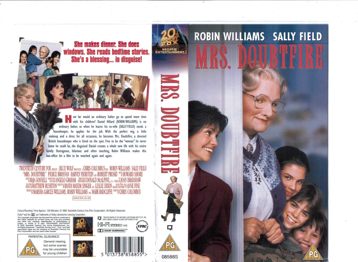 Mrs Doubtfire (2002, UK Retail Tape) | VHS and DVD Covers Wikia | Fandom