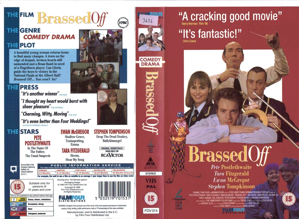 Brassed Off (1996, UK Retail Tape) | VHS and DVD Covers Wikia | Fandom