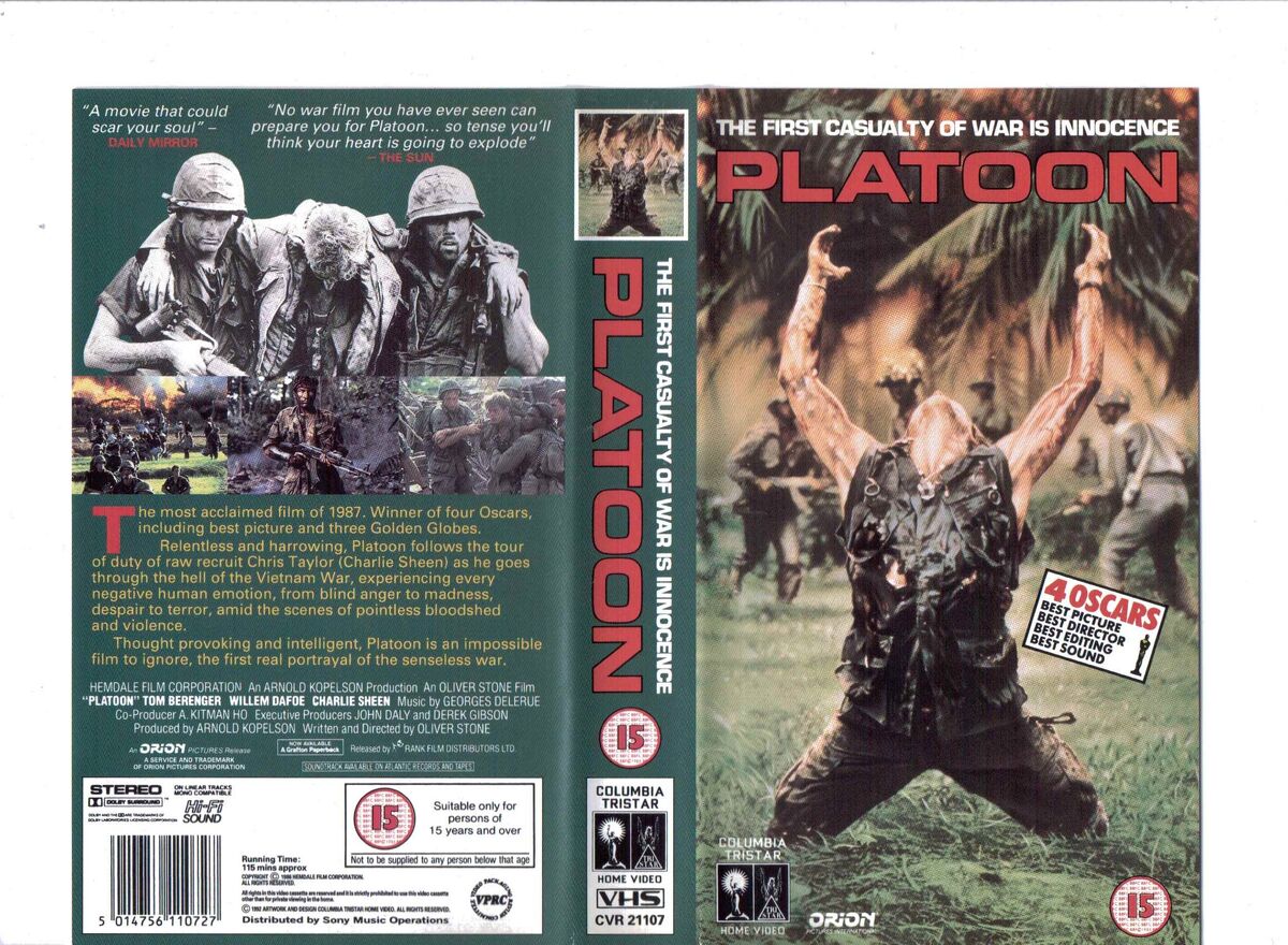 Platoon (1992, UK Retail Tape) | VHS and DVD Covers Wikia | Fandom