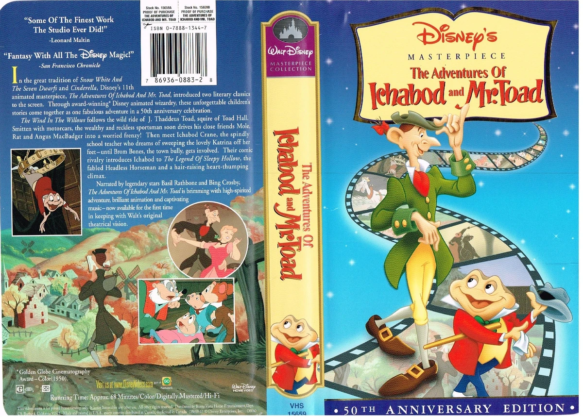 The Adventures of Ichabod and Mr. Toad VHS 1999 | Vhs and DVD Credits ...