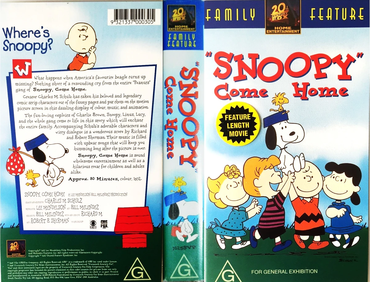 Opening and Closing to Snoopy Come Home (1972) 1996 VHS (Australia ...