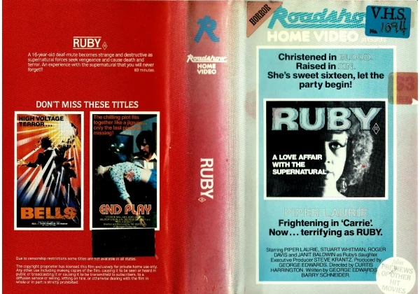 Opening and Closing to Ruby (1977) 1983 VHS (Australia) | VHS Openings ...