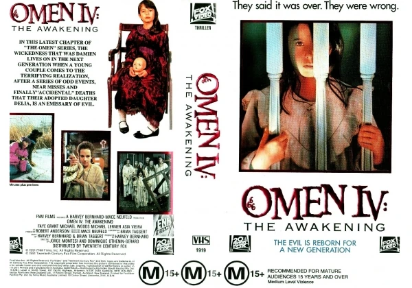 Ópening and Closing to Omen IV: The Awakening (1991) 1992 VHS ...