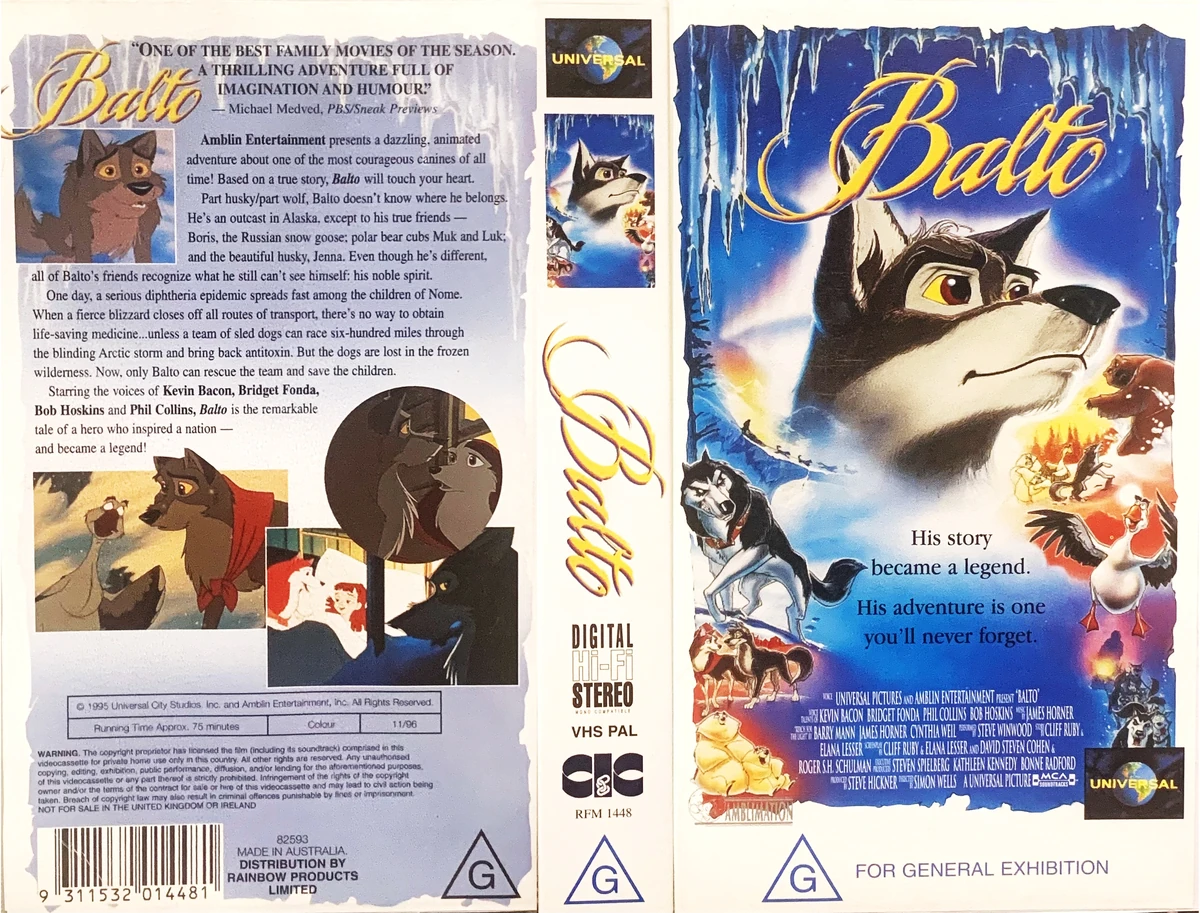 Opening & Closing to Balto (1995) 1996 VHS (Australia) | VHS Openings ...