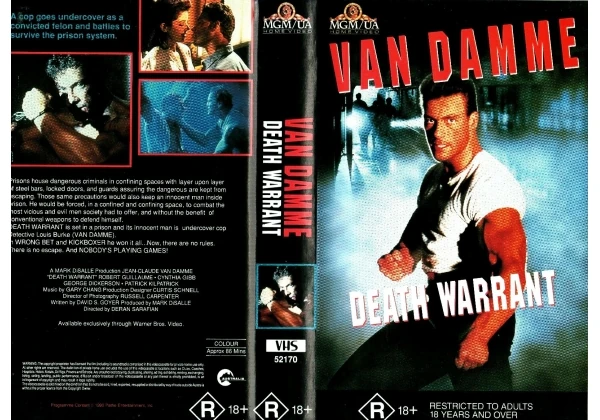 Opening and Closing to Death Warrant (1990) 1991 VHS (Australia) | VHS ...