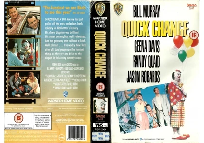 Opening to Quick Change (1990) 1991 VHS (UK) (rental) | VHS Openings ...