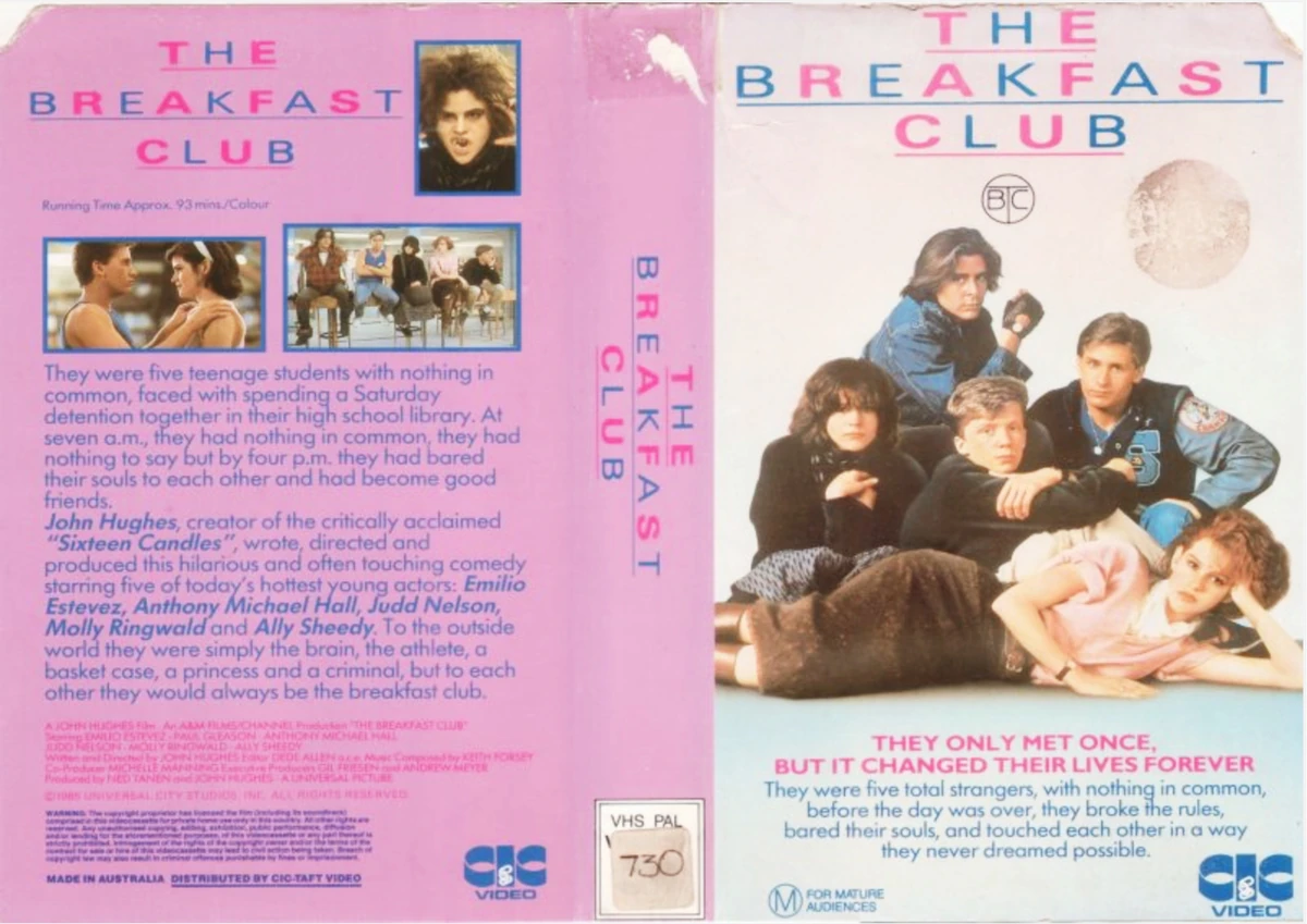 Opening and Closing to The Breakfast Club (1985) 1986 VHS (Australia ...
