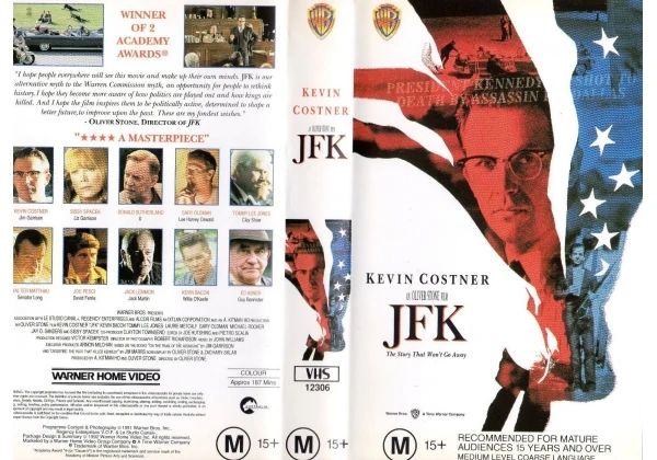 Opening and Closing to JFK (1991) 1992 VHS (Australia) | VHS Openings ...